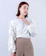 フリル袖ドッキングカットソー / TRECODE公式通販 「大人可愛い フリル袖ドッキングカットソー / TRECODE公式通販 「大人可愛い